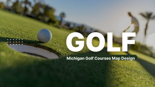 Michigan Golf Courses Map Design - The Golf Prints