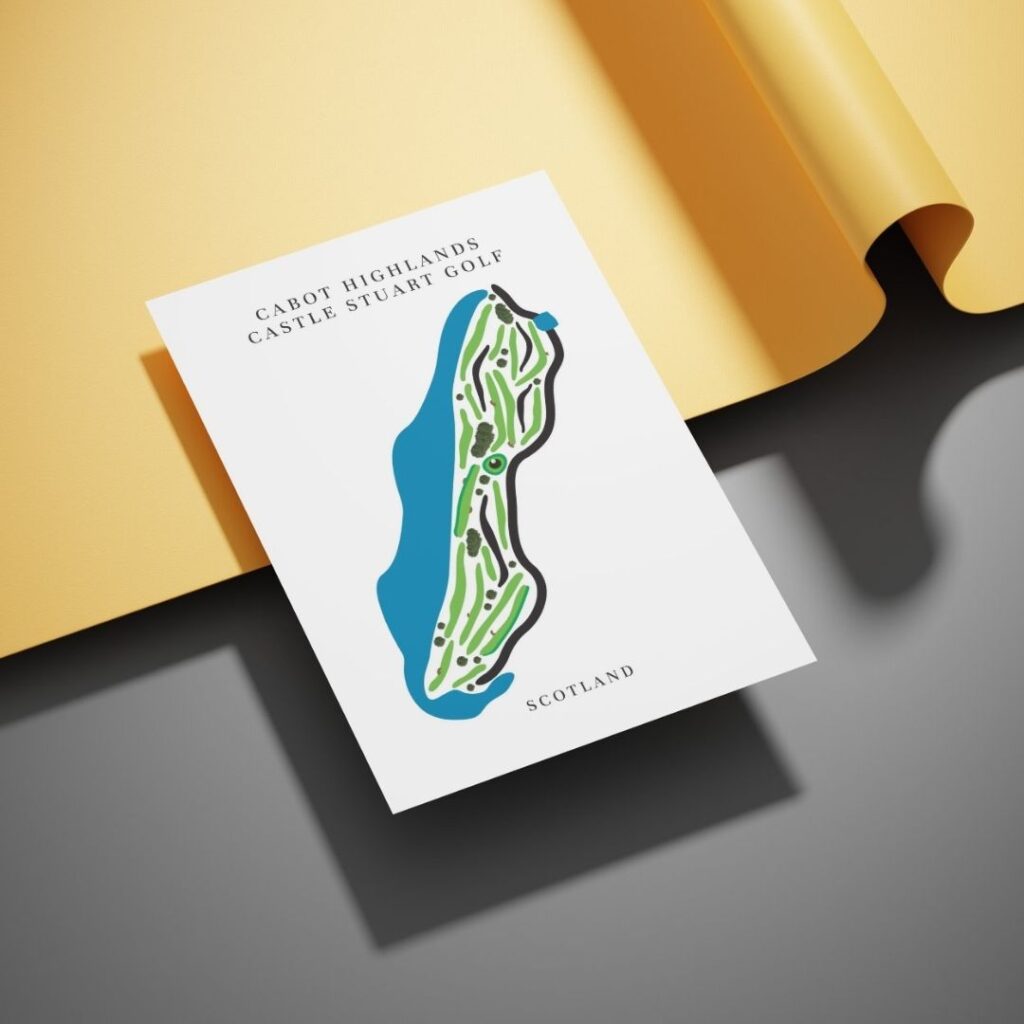Cabot Highlands Castle Stuart Golf Course Prints, Scotland, Golf Map ...