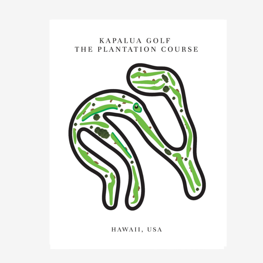 Kapalua Golf The Plantation Course Golf Course Prints, Hawaii, Golf Map ...